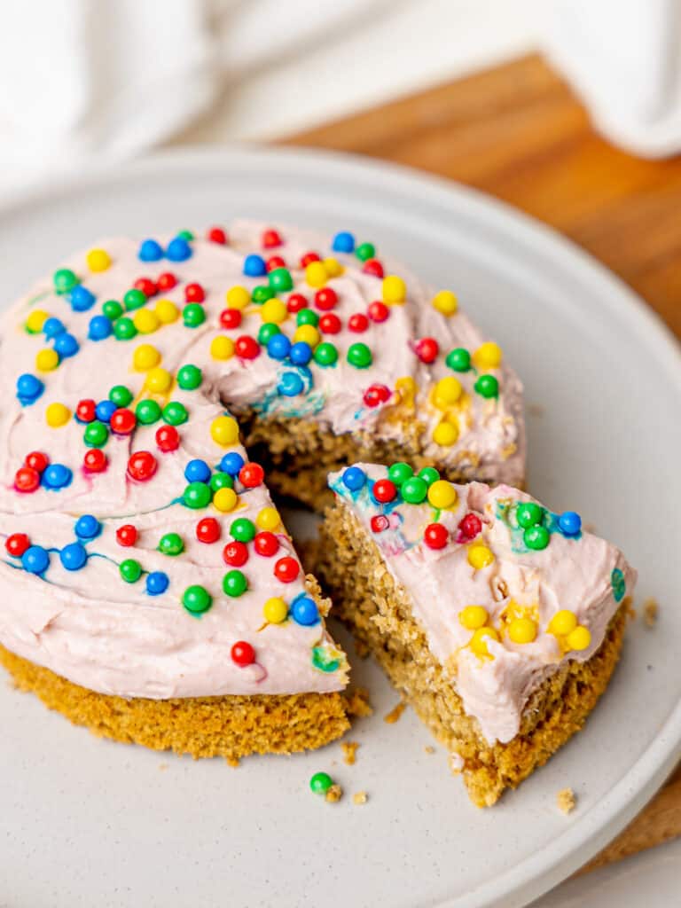 Easy & Healthy Single-Serve Birthday Cake - Nourishing Niki