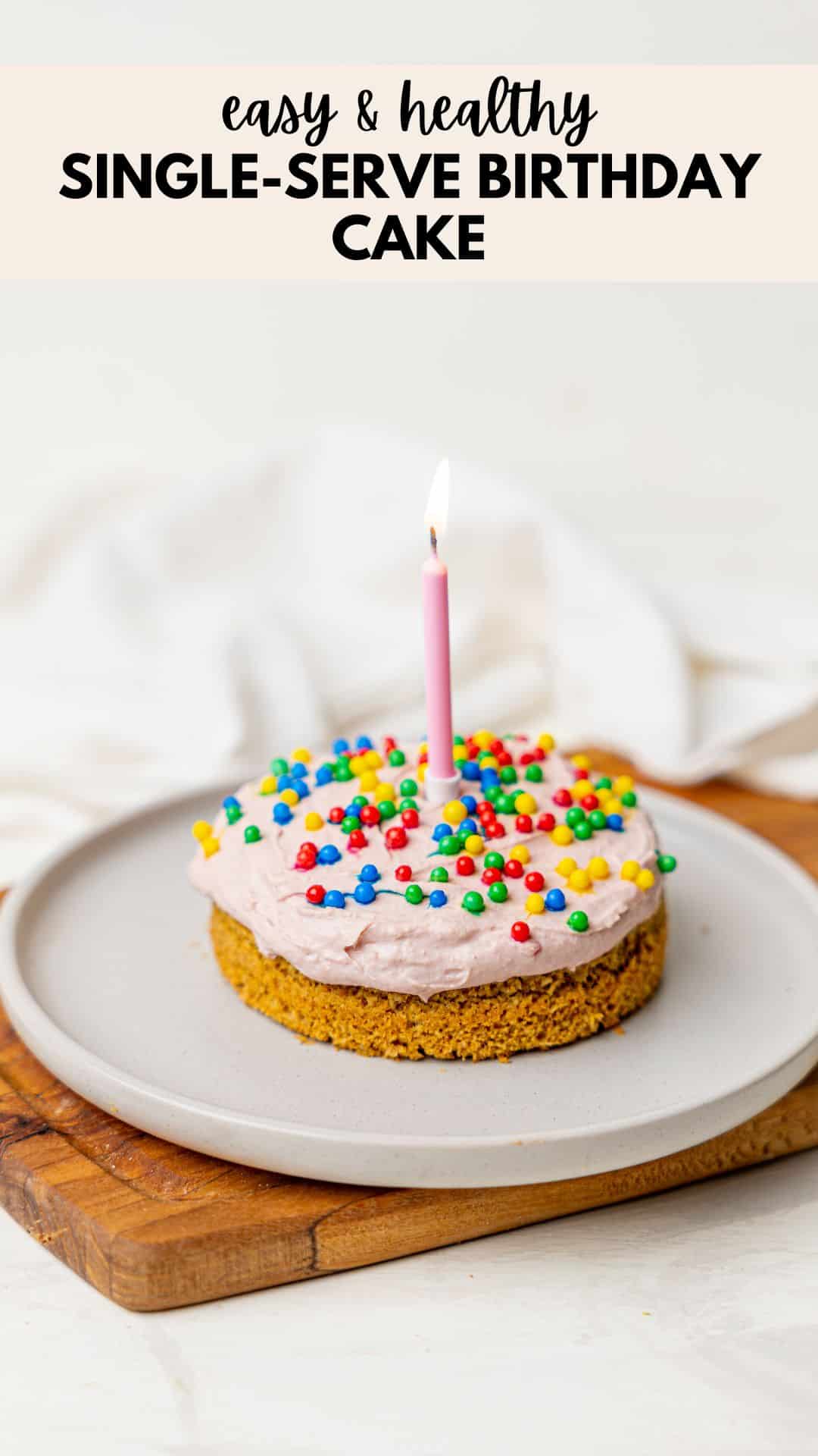 Easy & Healthy Single-Serve Birthday Cake - Nourishing Niki