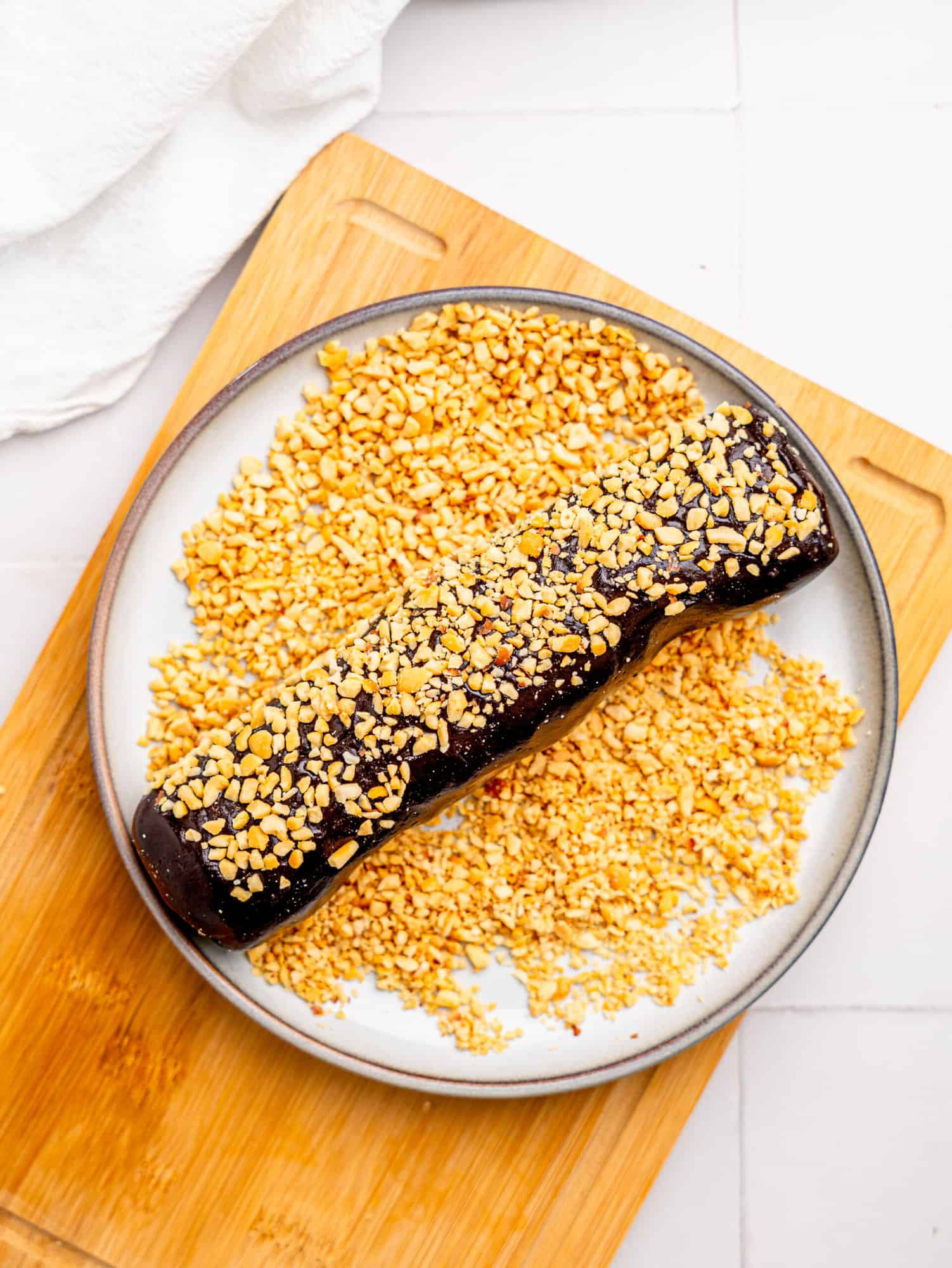 Peanut Butter Brownie Batter Log - Nourishing Niki