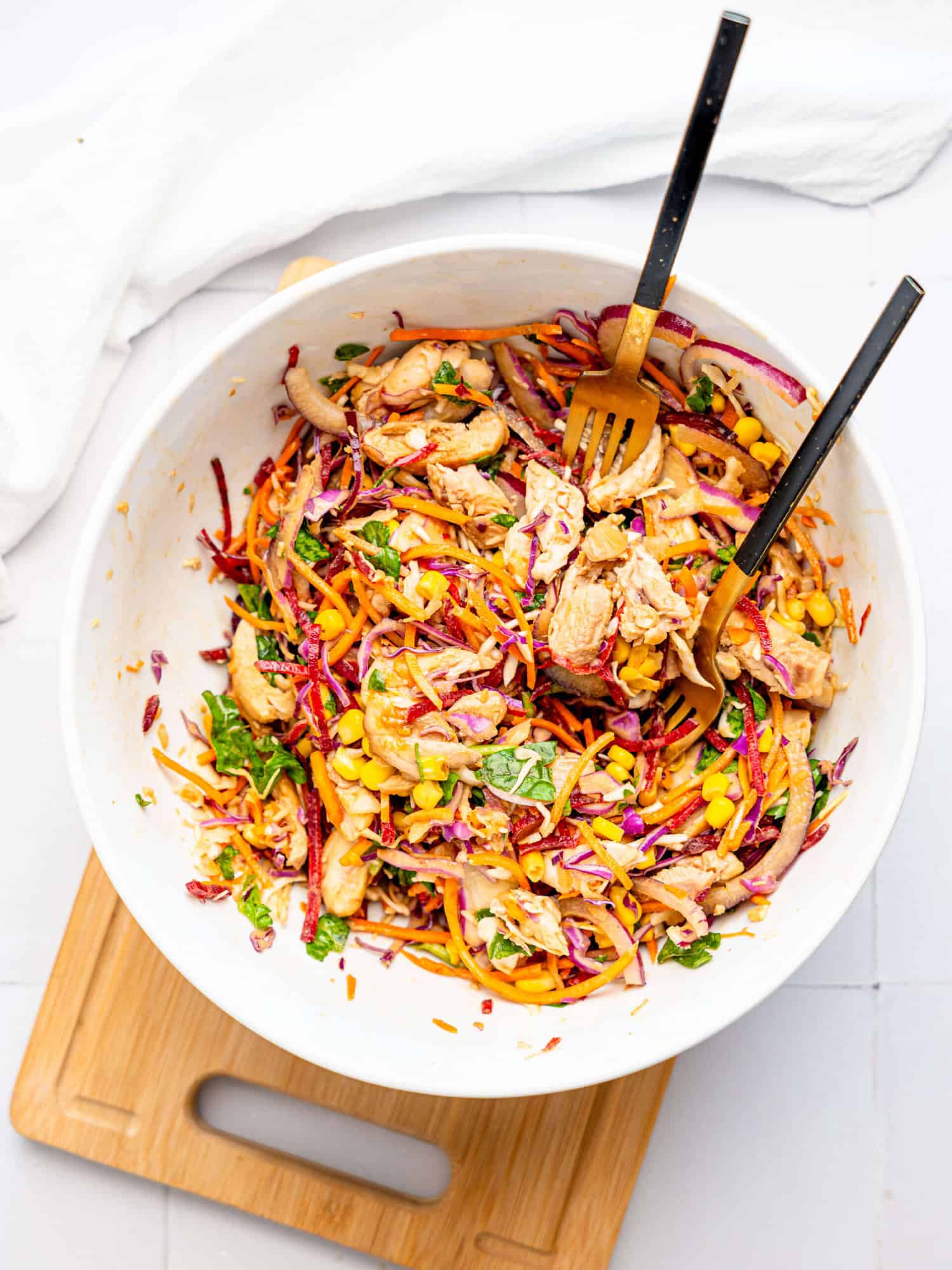 Asian Chicken Slaw with Honey Peanut Dressing (perfect for meal-prep!)