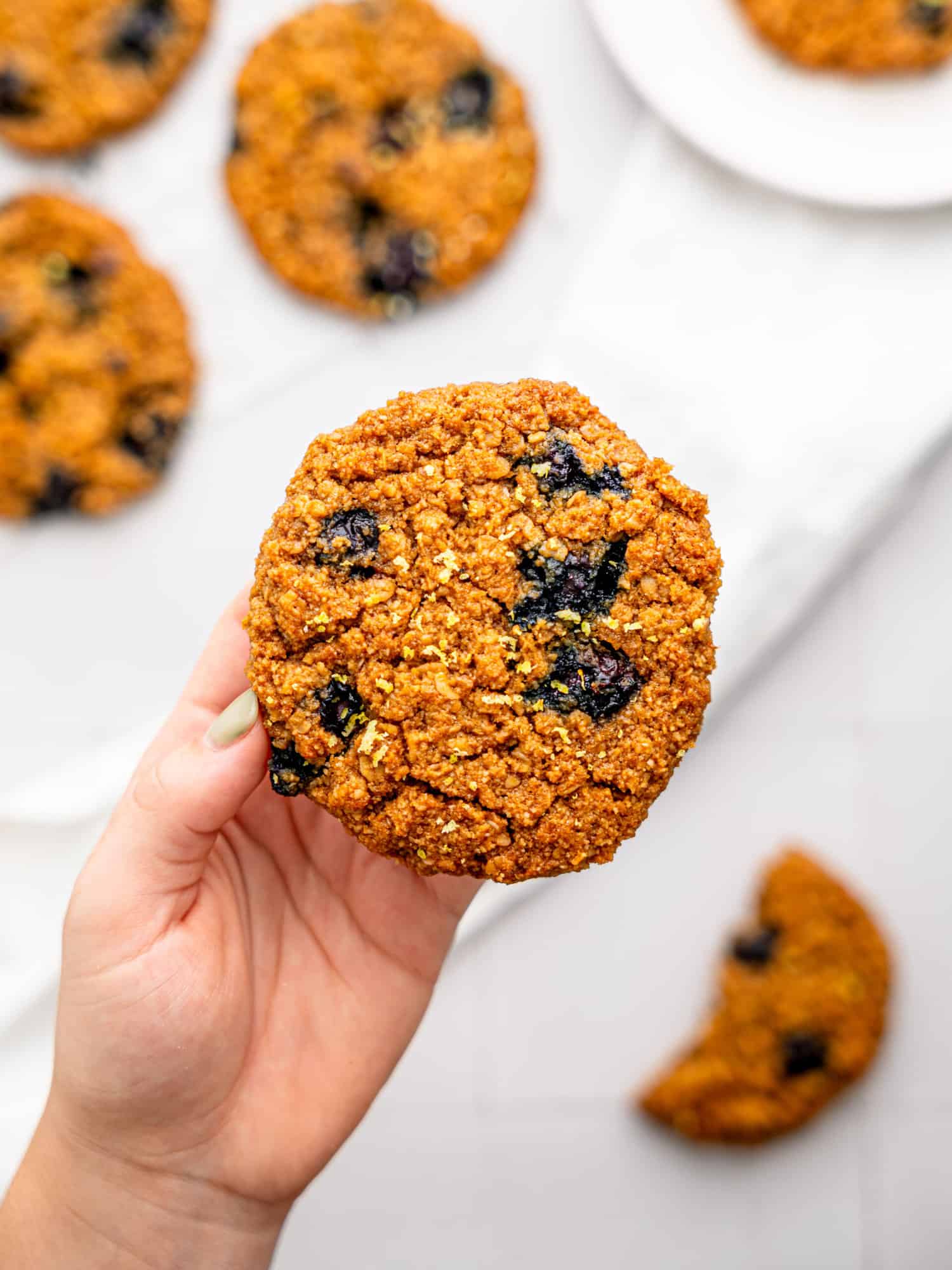 Healthy Lemon Blueberry Cookies (one-bowl) - Nourishing Niki