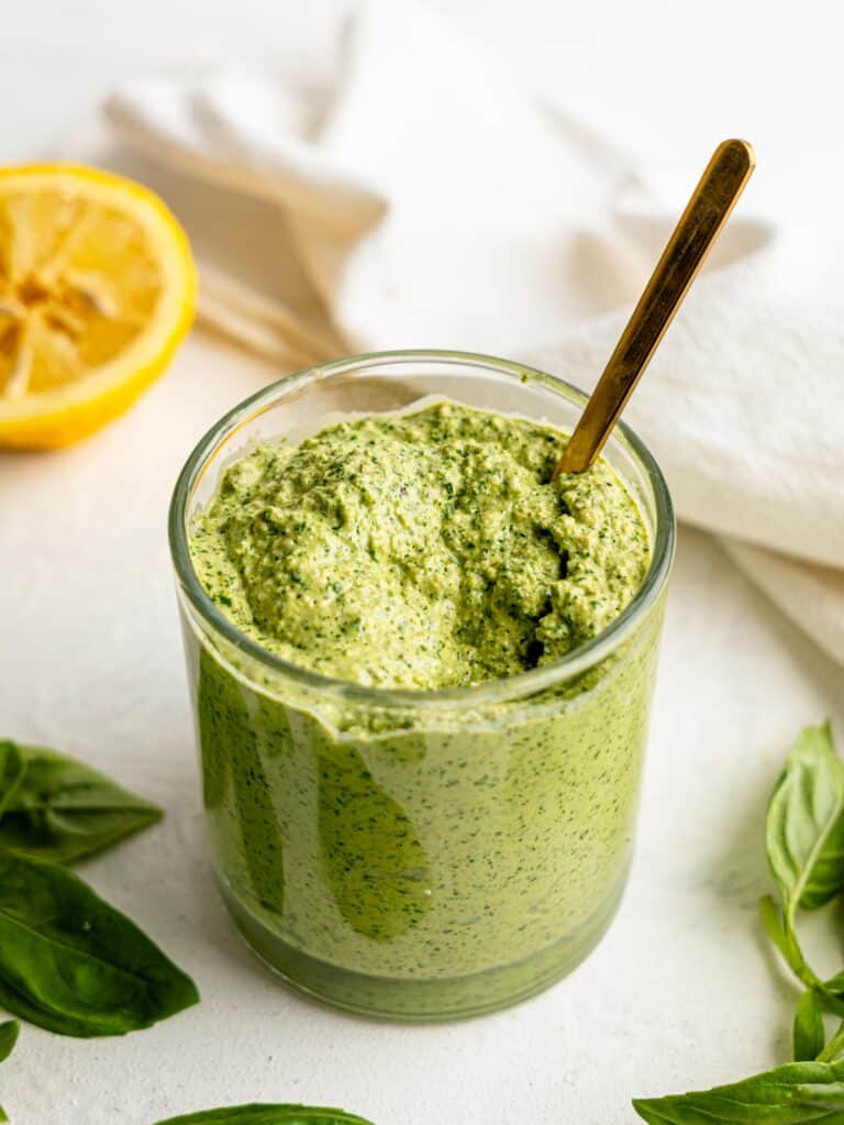 The BEST Sunflower Seed Basil Pesto