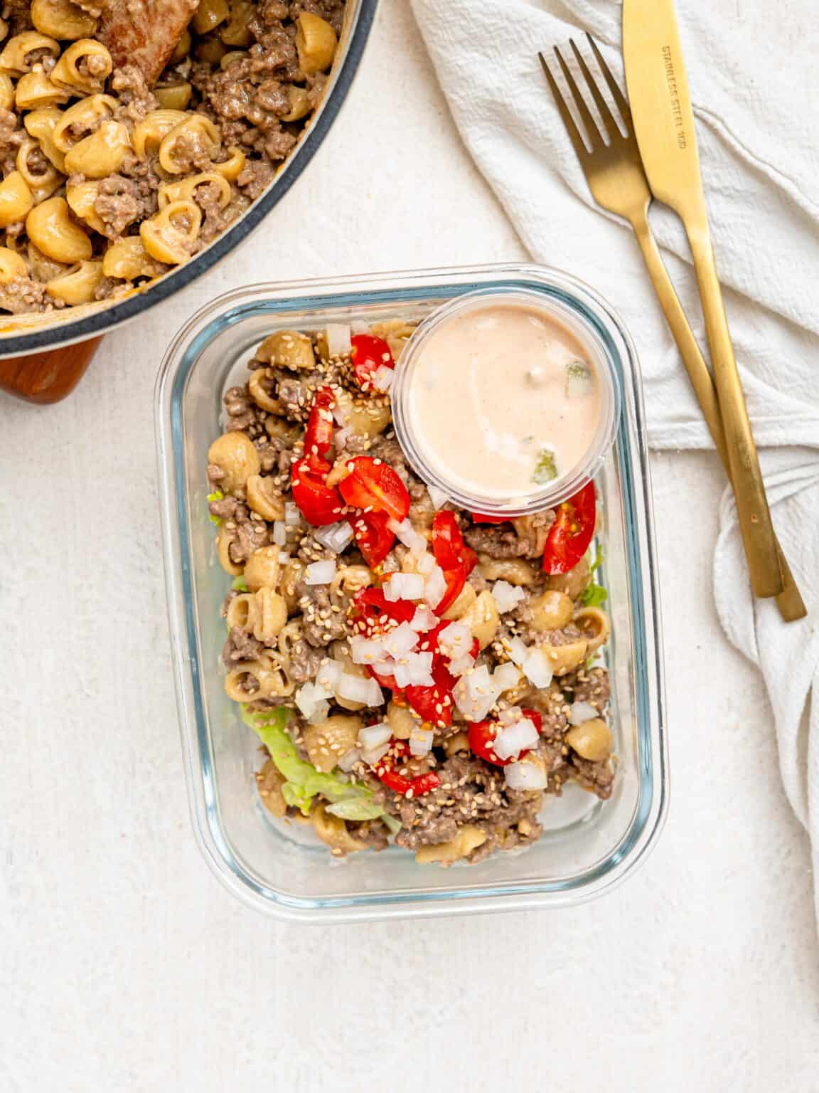 High Protein Big Mac Pasta (perfect for meal-prep!)