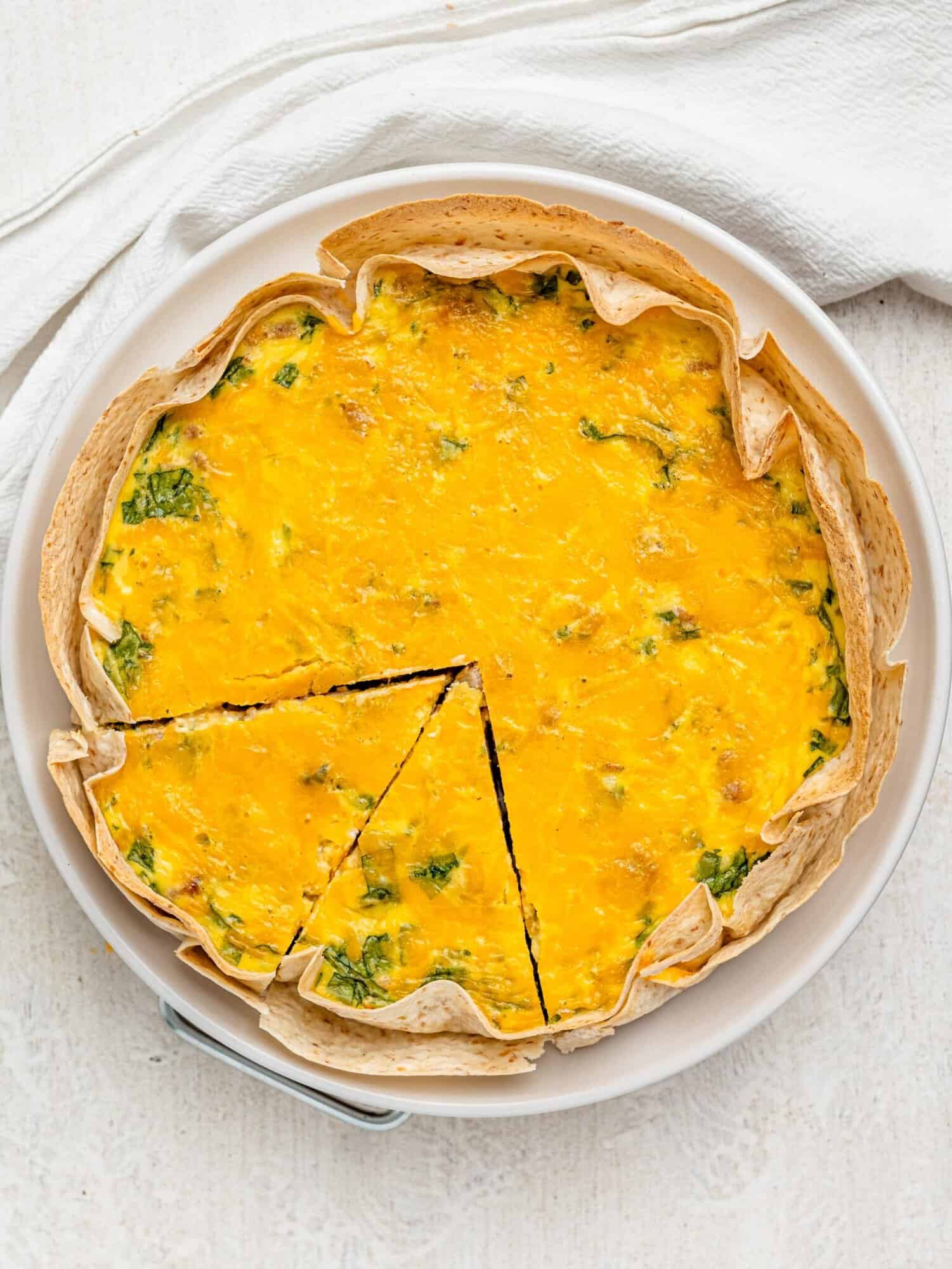Easy High Protein Quiche (aka Tortilla Quiche)