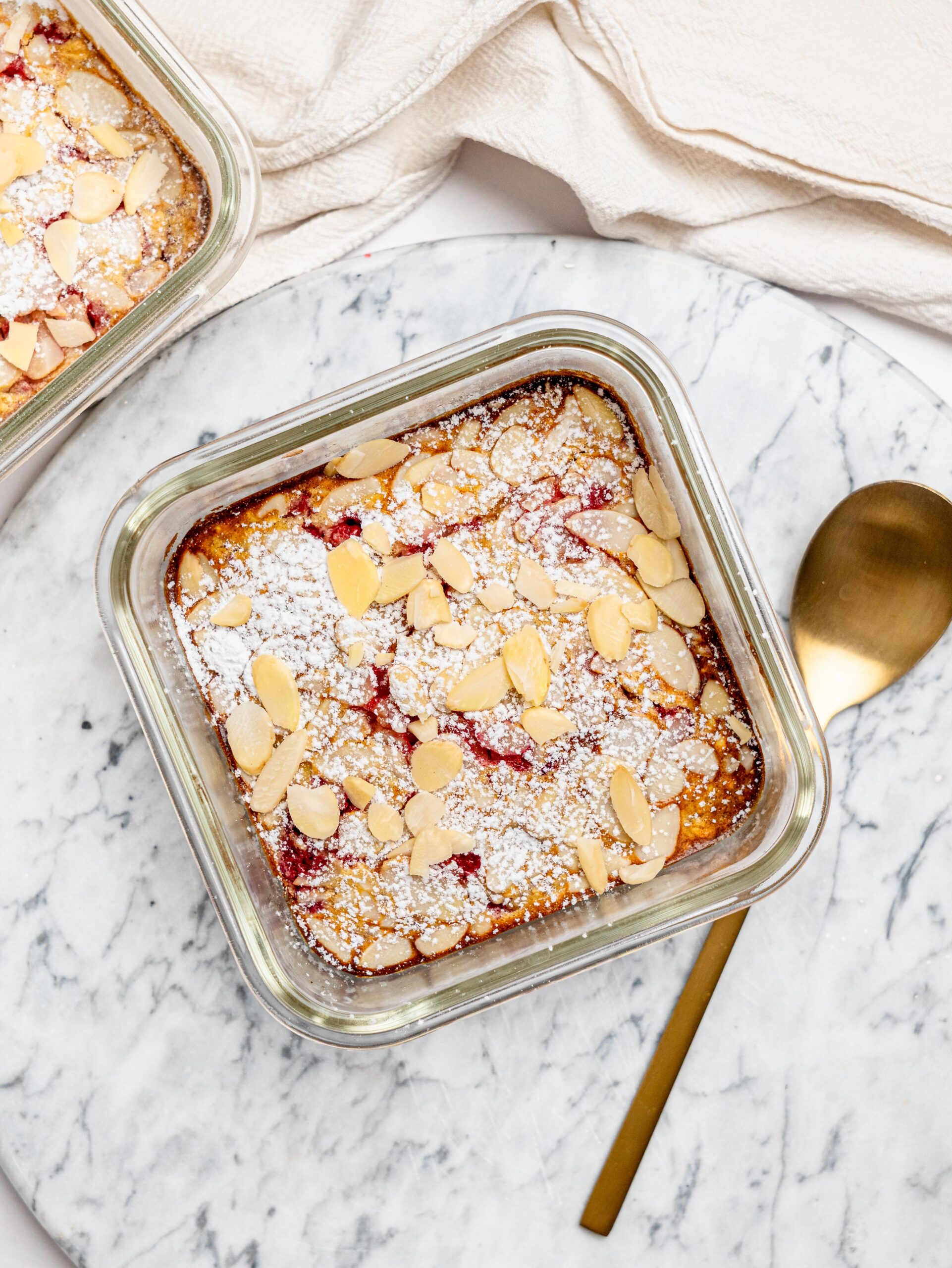 Raspberry Almond Croissant Baked Oats