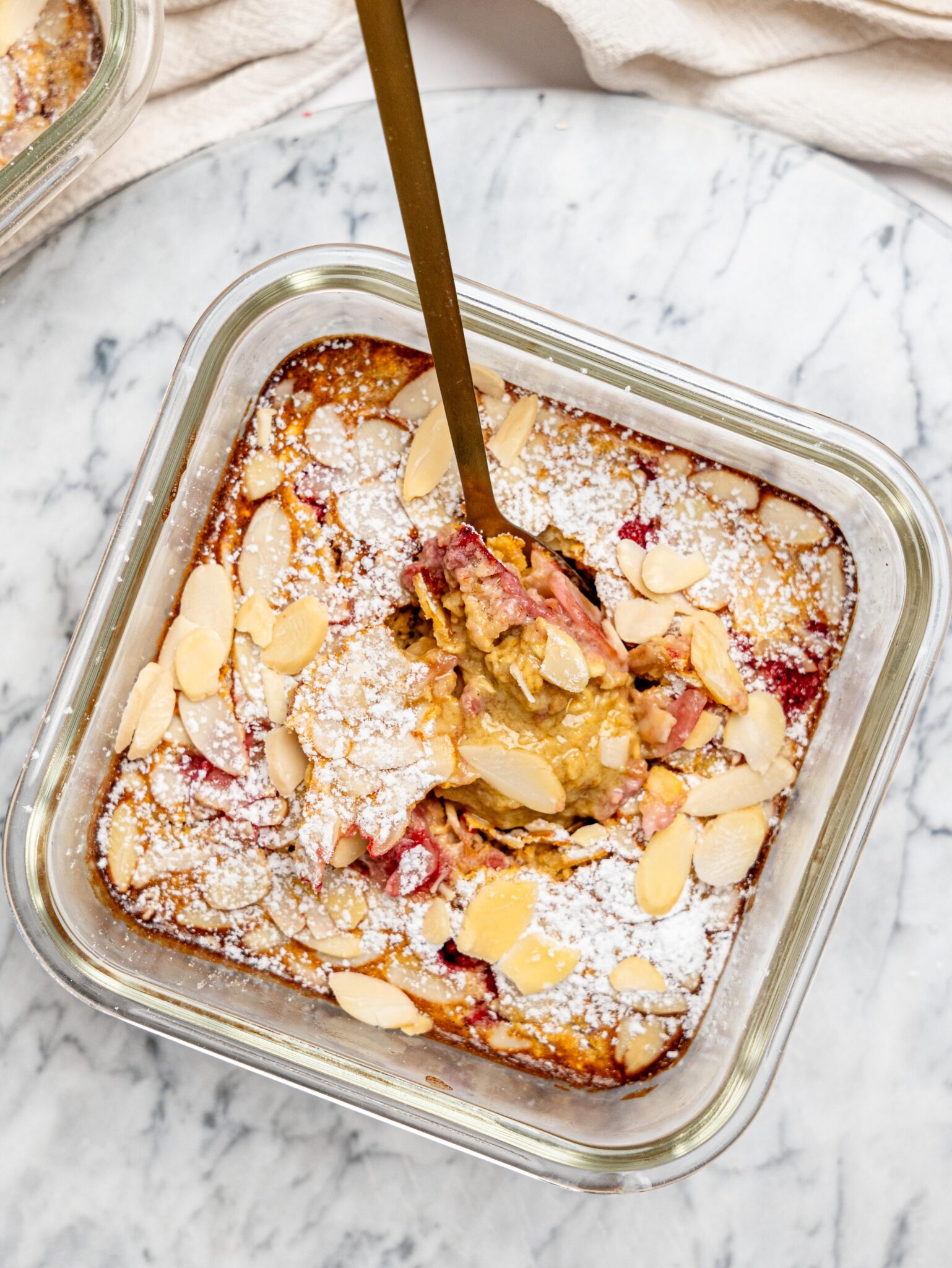 Raspberry Almond Croissant Baked Oats