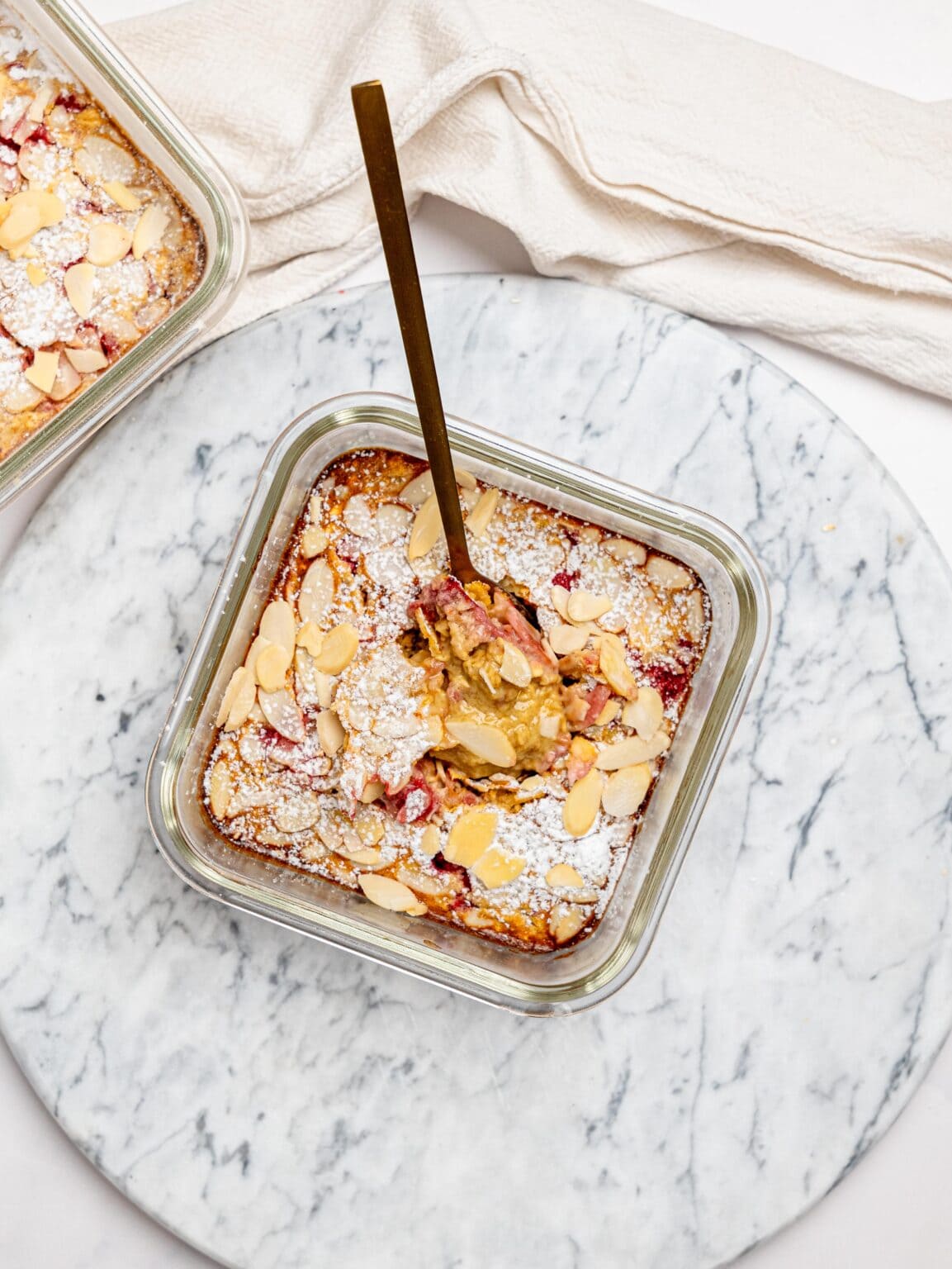 Raspberry Almond Croissant Baked Oats